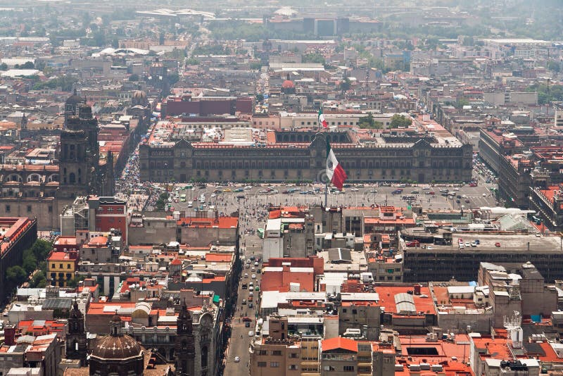 Zocalo Mexico City Aerial