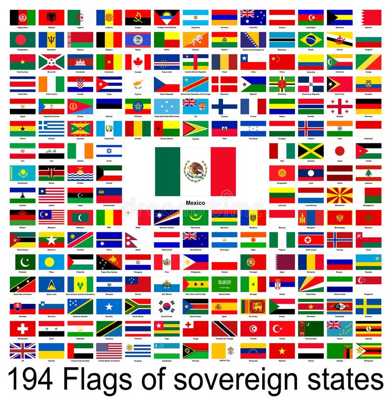 Mexico, Collection of Vector Images of Flags of the World Stock Vector ...