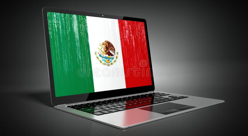 Mexico - Country Flag and Binary Code on Laptop Screen Stock ...