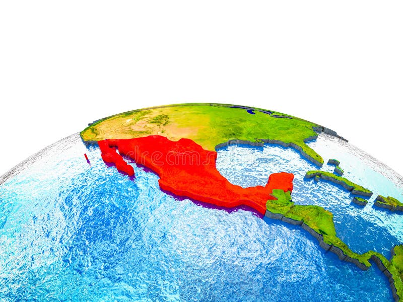 Mexico on 3D Earth stock illustration. Illustration of american - 131061802