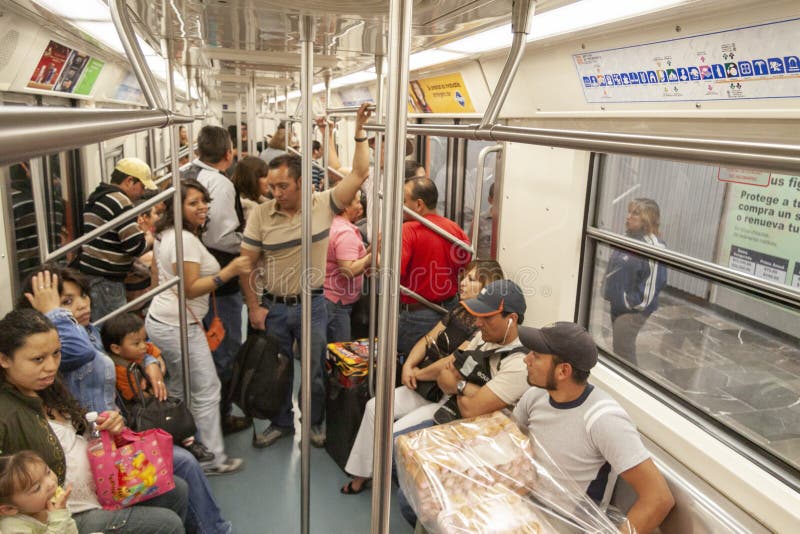 Mexico DF State/Mexico 12/27/2009. People Inside Subway Jamming Subway ...