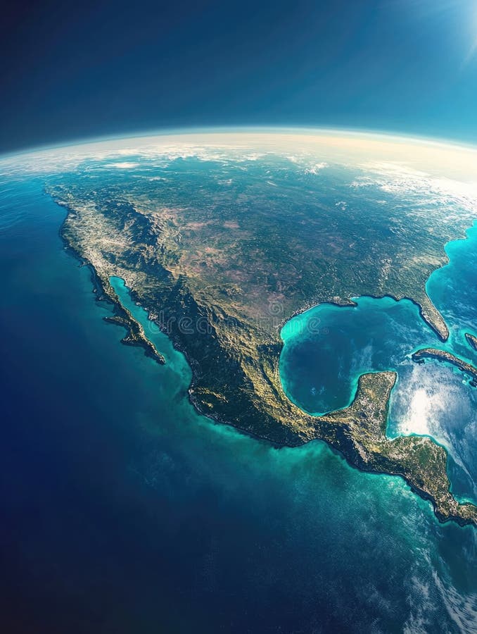 Mexico Earth View from Space Stock Photo - Image of national, satellite ...
