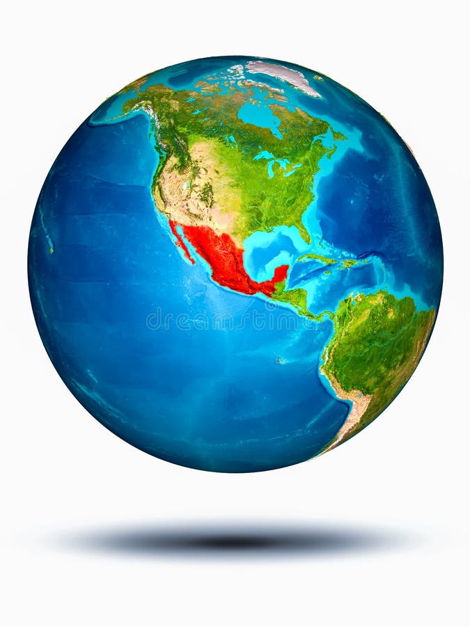 Mexico on Earth with White Background Stock Illustration - Illustration ...