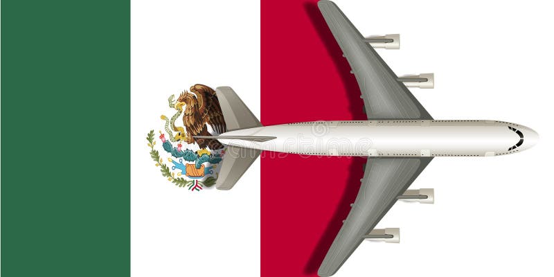 Mexico Flag with an Airplane Flying Over it. Vector Image Stock Vector ...