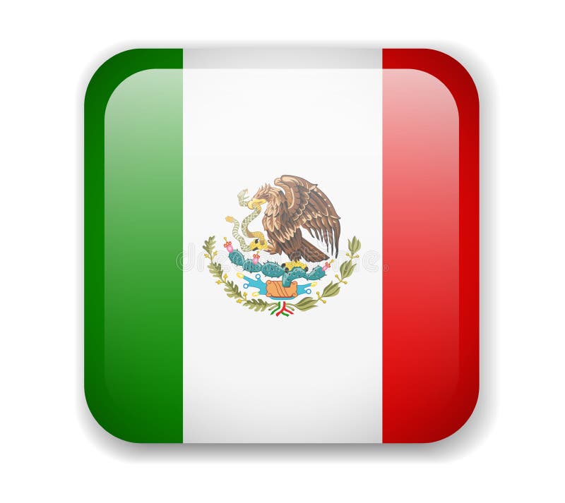 Square Flag of Mexico stock vector. Illustration of cayman - 134264836