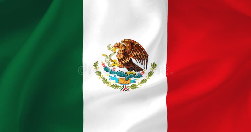 Mexico Flag. Mexico Flag with a Close-up. the Flag is Embossed. Stock ...
