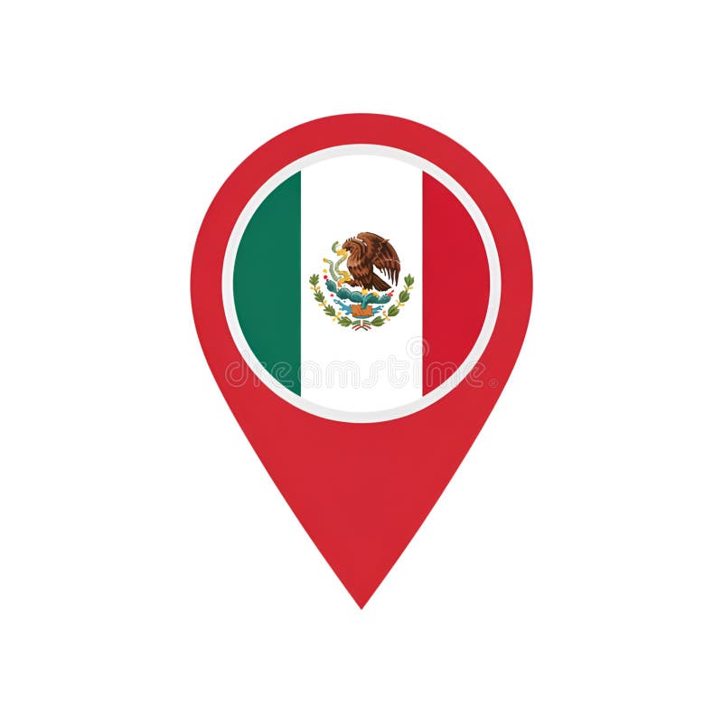 Mexican Flag Location Pin Map Pointer Graphic Design Element Red Geo ...
