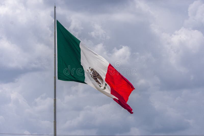 Mexican flag flying stock image. Image of mexico, nationality - 19746635