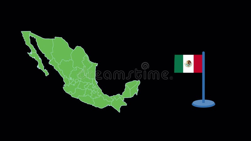 Mexico Flag and Map Shape Animation Stock Footage - Video of flagpole ...