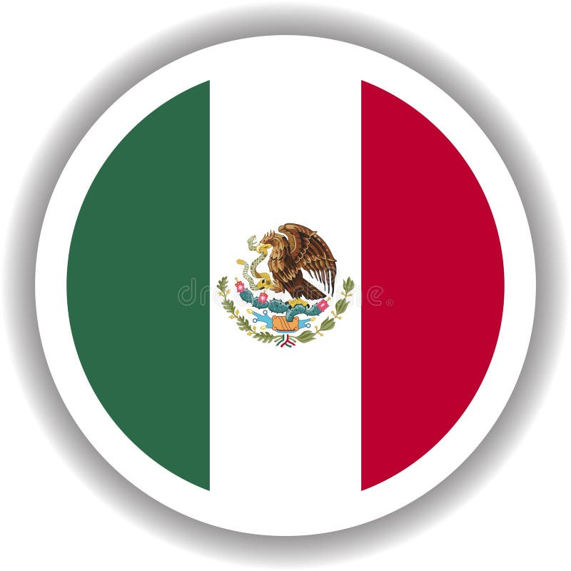 Mexico Flag Round Shape stock vector. Illustration of concept - 351488080