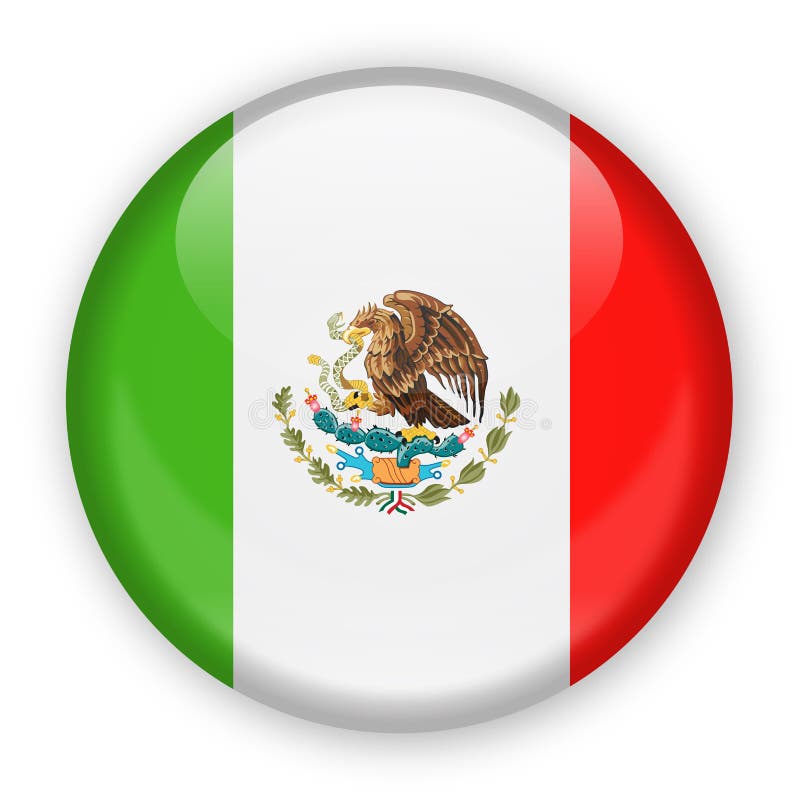 Mexico Flag Vector Round Icon Stock Illustration - Illustration of ...