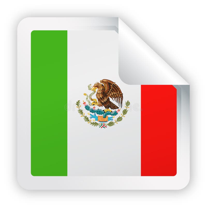 Mexico Flag Vector Square Corner Paper Icon Stock Illustration ...