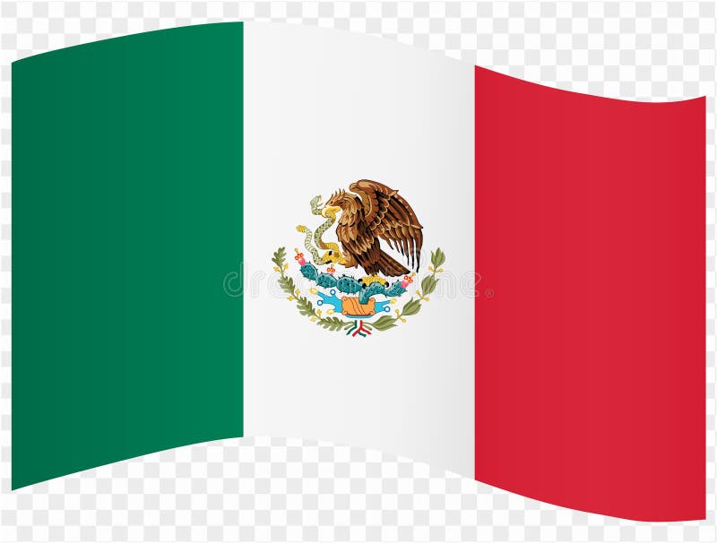 Mexico Flag Wave Isolated on Png or Transparent Background Vector ...