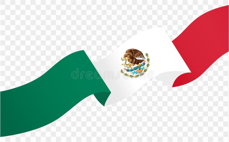 Mexico Flag Wave Isolated on Png or Transparent Background Vector ...