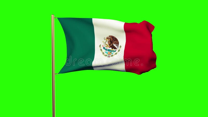 Mexico Flag Waving in the Wind. Green Screen Stock Footage - Video of ...