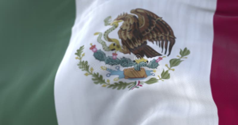 Old Mexico Flag Waving at Wind. Loop Stock Video - Video of freedom ...