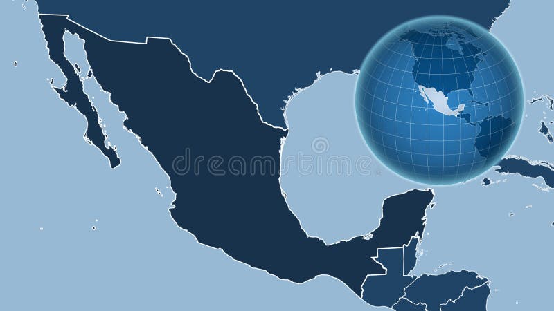 Mexico - Solid. Country and Globe, Composition Stock Illustration ...