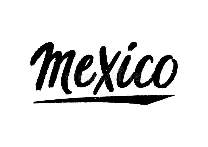 Mexico Hand Lettering and Doodles Elements Stock Vector - Illustration ...