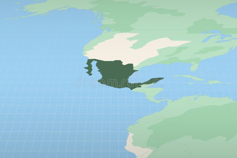 Mexico Highlighted on a Detailed Map, Geographic Location of Mexico ...