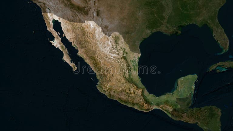 Mexico Highlighted. Low-res Satellite Stock Illustration - Illustration of administrative ...
