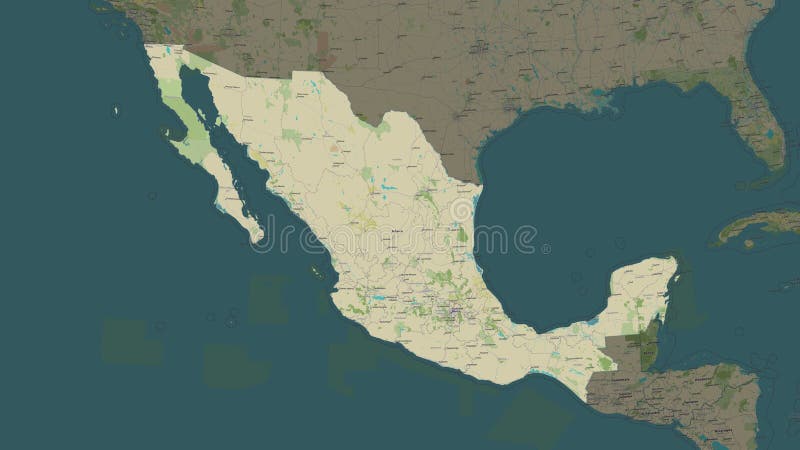 Mexico Highlighted. Topo Humanitarian Stock Illustration - Illustration ...