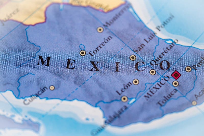 Mexico Highlighted on a World Map Stock Photo - Image of exploration ...