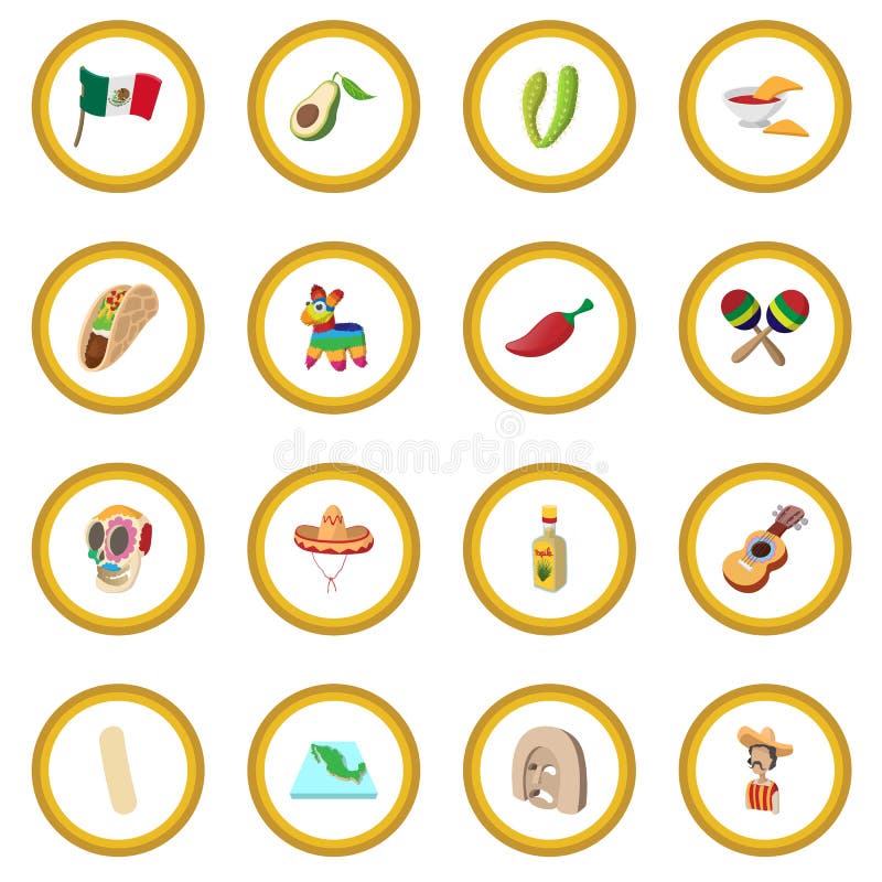 Mexico icon circle stock vector. Illustration of lemon - 93048743