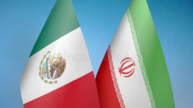Mexico and Iran Flags with Scar Concept. Waving Flag,3D Rendering ...