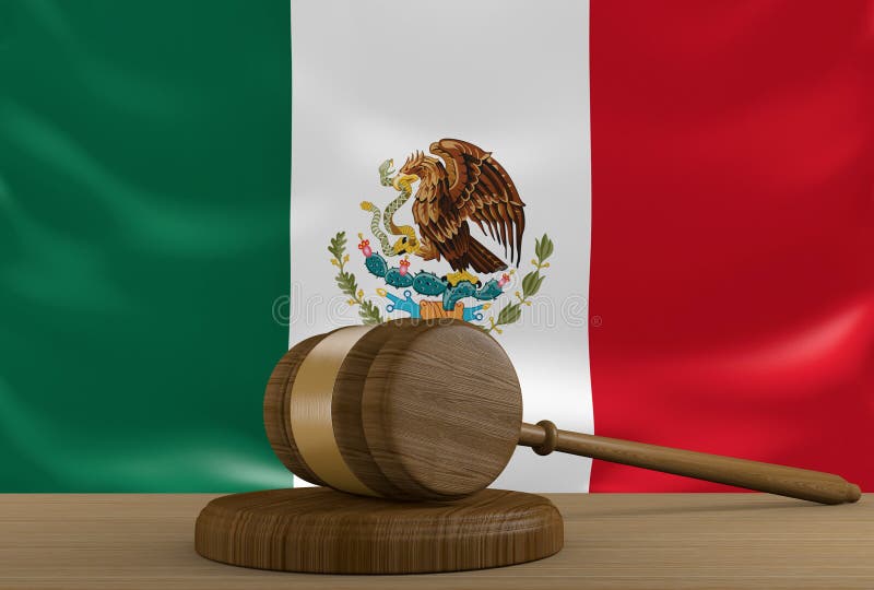 Mexico Law and Justice System with National Flag Stock Illustration ...