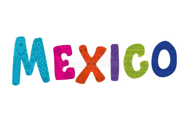 Mexico Lettering on a White Background Stock Vector - Illustration of ...