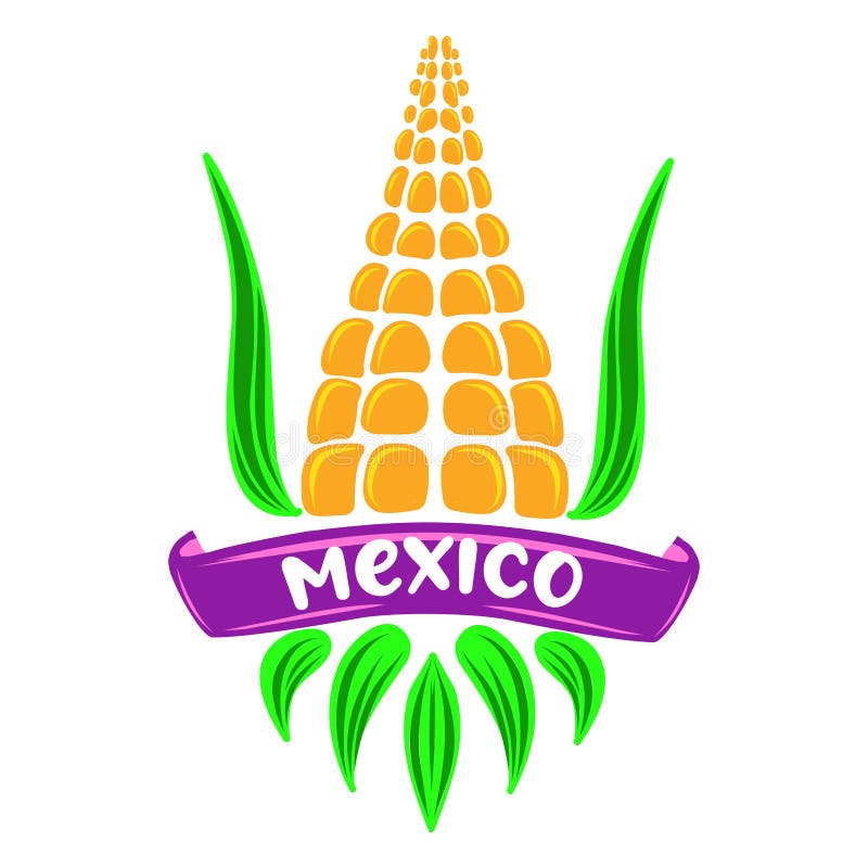 Mexico logo. Ear of corn stock vector. Illustration of independence ...