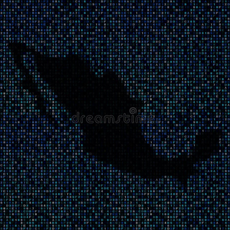 Mexico Map on Hex Code Illustration Stock Illustration - Illustration ...