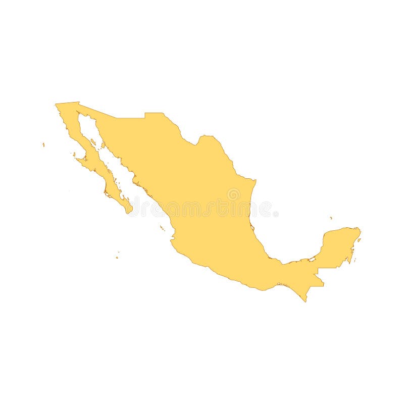 Mexico Map Color Line Icon. Border of the Country. Pictogram for Web ...