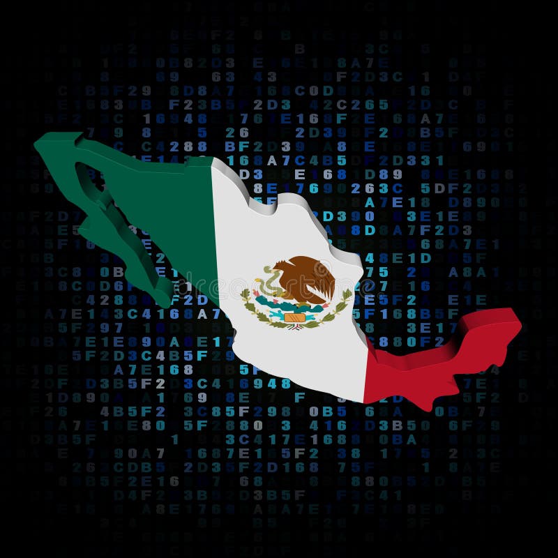 Mexico Map Flag on Hex Code Illustration Stock Illustration ...