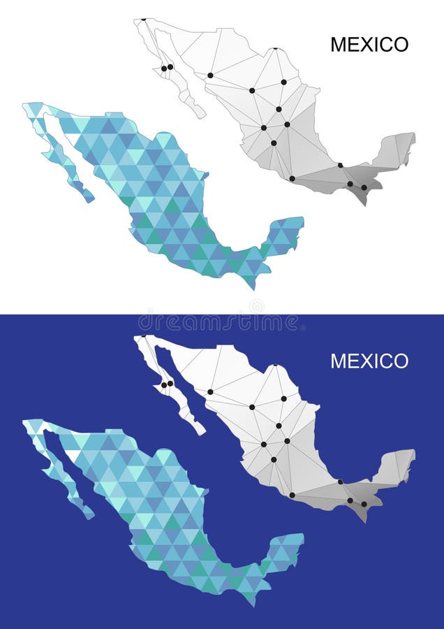 Mexico Map in Geometric Polygonal Style. Abstract Gems Triangle. Stock ...
