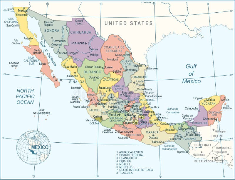 Mexico Map - Highly Detailed Vector Illustration Stock Vector ...