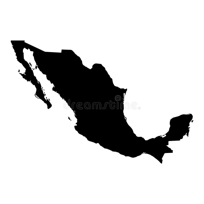 Mexico Map Symbol Shape, Travel Web Flat Concept Icon Vector ...