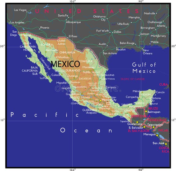 Map Mexico Brazil Stock Illustrations – 1,194 Map Mexico Brazil Stock ...