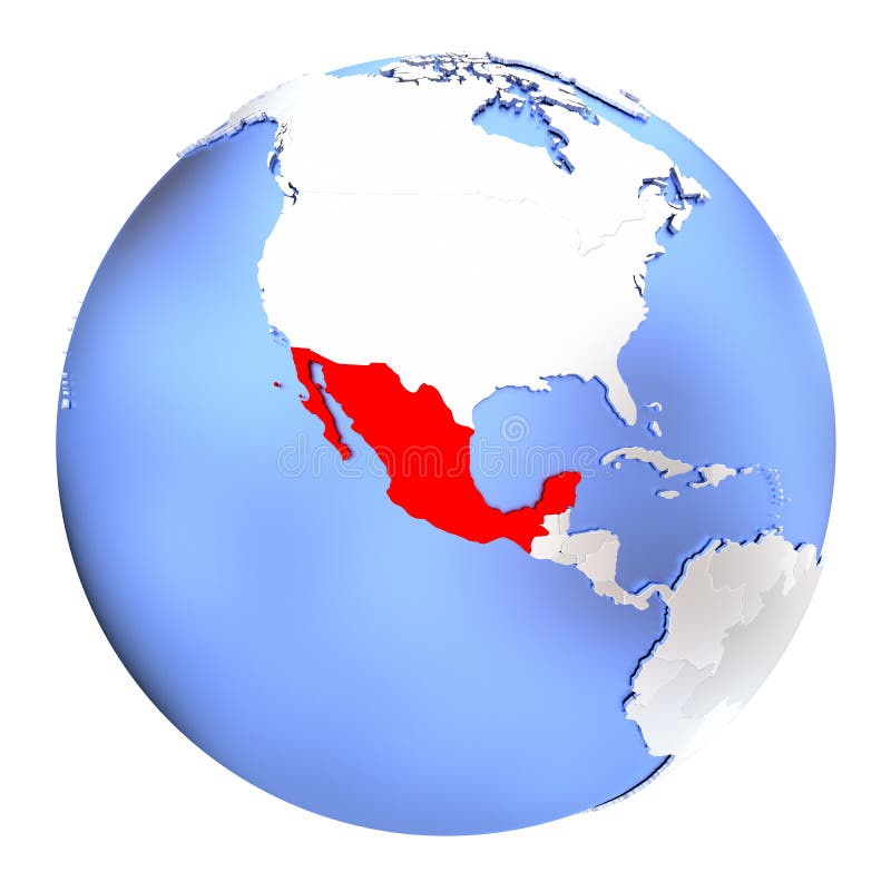 Mexico on Metallic Globe Isolated Stock Illustration - Illustration of ...