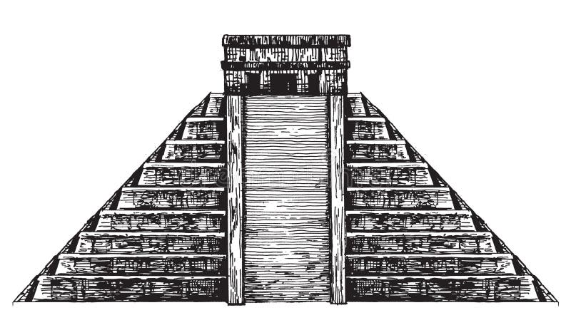 Mexico. Mexican Pyramid on a White Background Stock Illustration ... Mexico. Mexican Pyramid on a White Background Stock Illustration ...