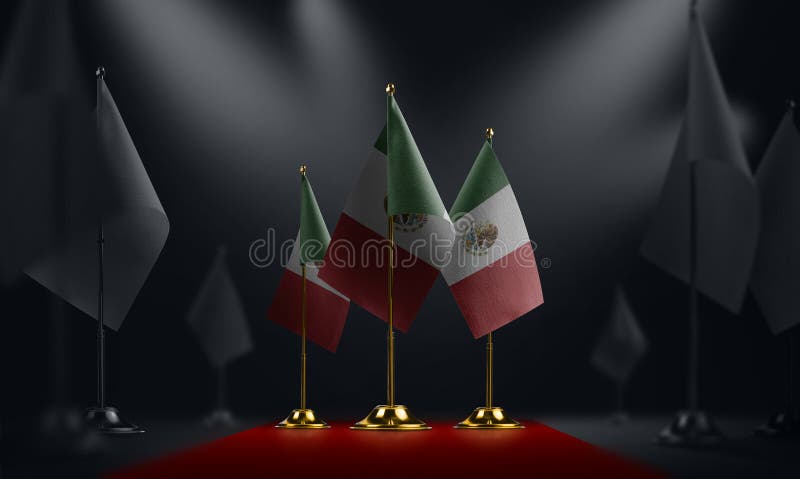 The Mexico National Flag on the Red Carpet Stock Photo - Image of ...