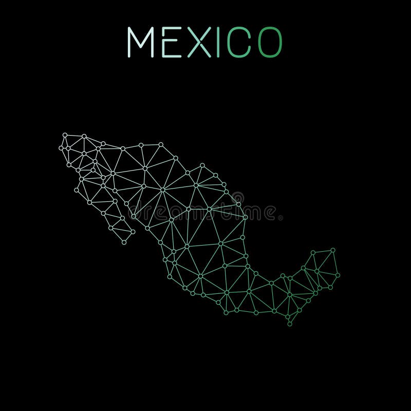 Mexico network map. stock vector. Illustration of democratic - 92605375