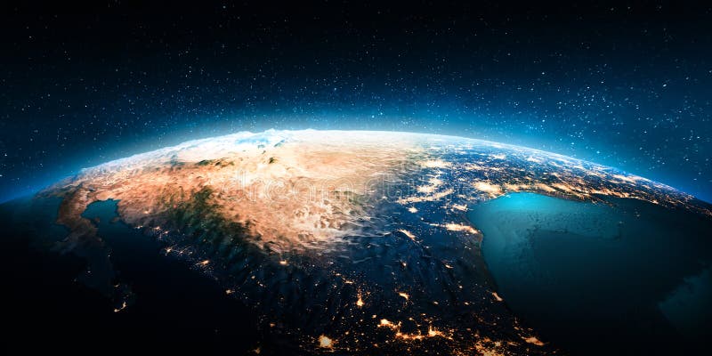 Mexico at night stock illustration. Illustration of geography - 272660116