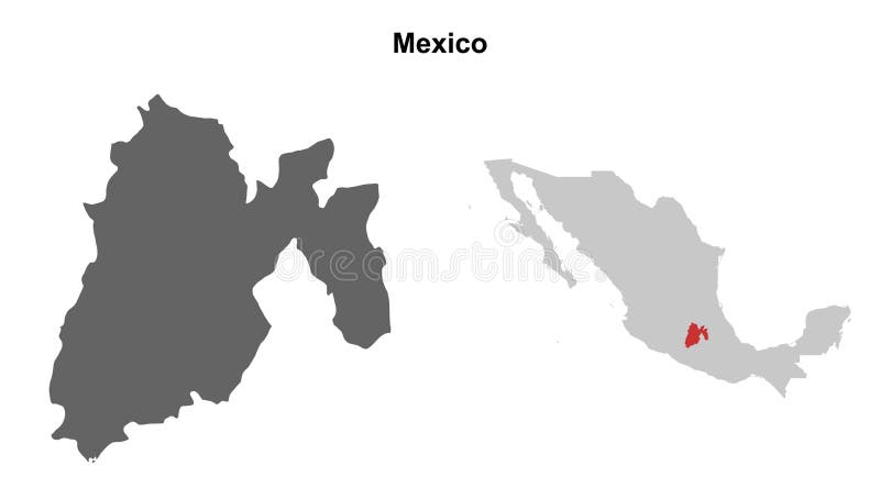 Mexico outline map stock vector. Illustration of state - 379011442