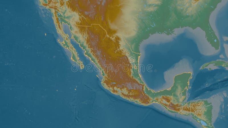 Mexico - overview. Relief stock illustration. Illustration of earth ...
