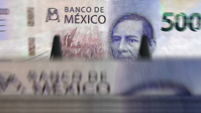 Mexico Pesos Money Counting Machine Down Loop Stock Footage - Video of ...
