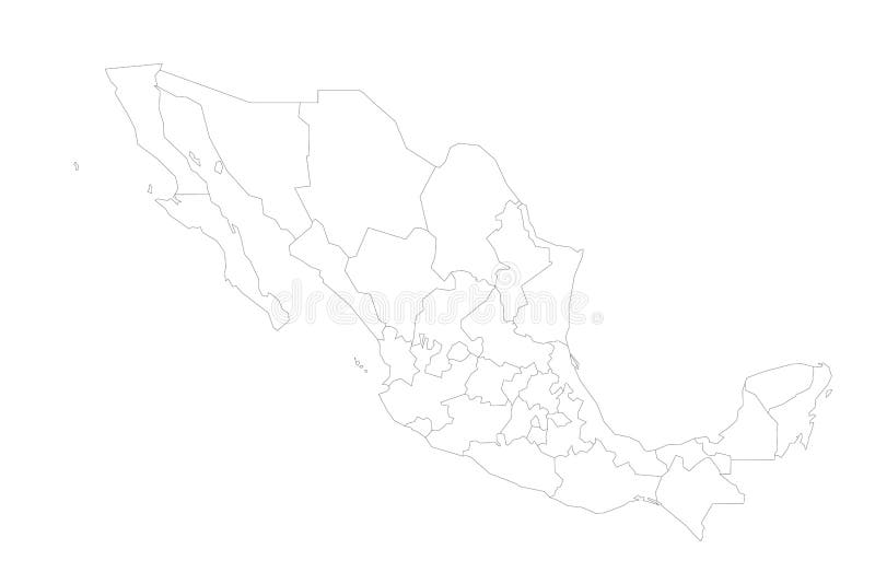 Mexico Political Map of Administrative Divisions Stock Illustration ...