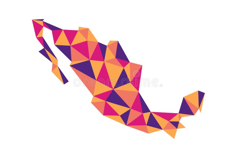 Mexico Polygon Origami Style Map Stock Vector - Illustration of ...