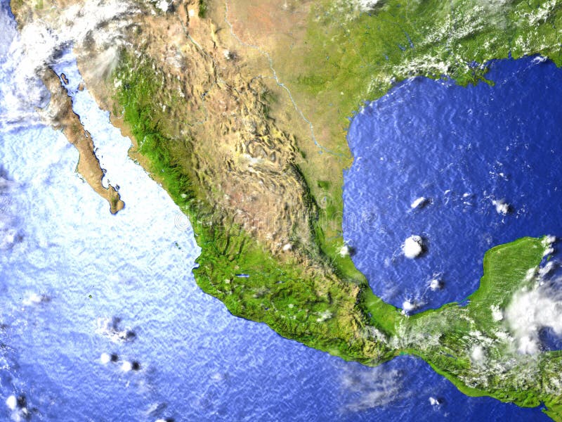 Mexico on Realistic Model of Earth Stock Illustration - Illustration of ...