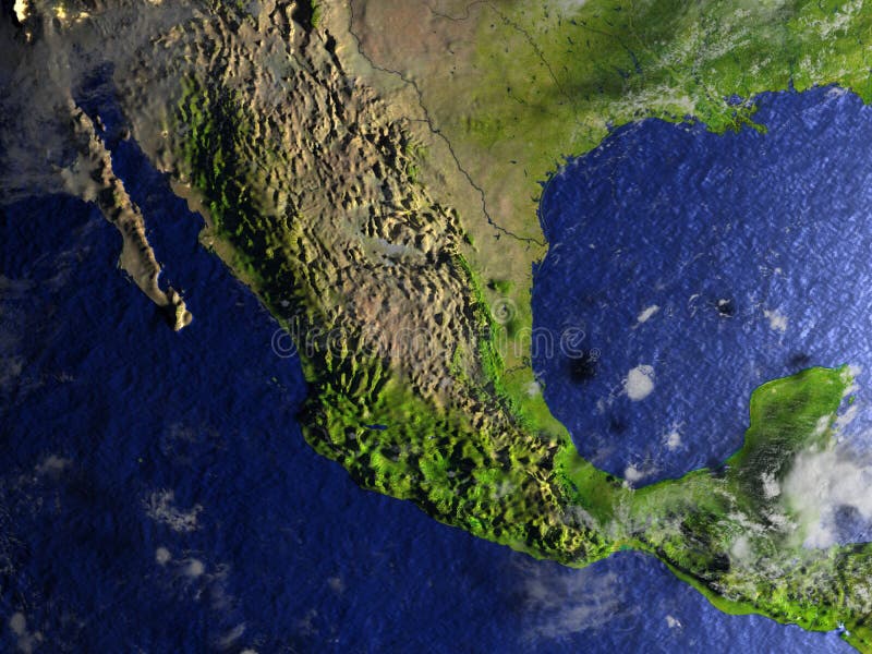 Mexico on Realistic Model of Earth Stock Illustration - Illustration of ...